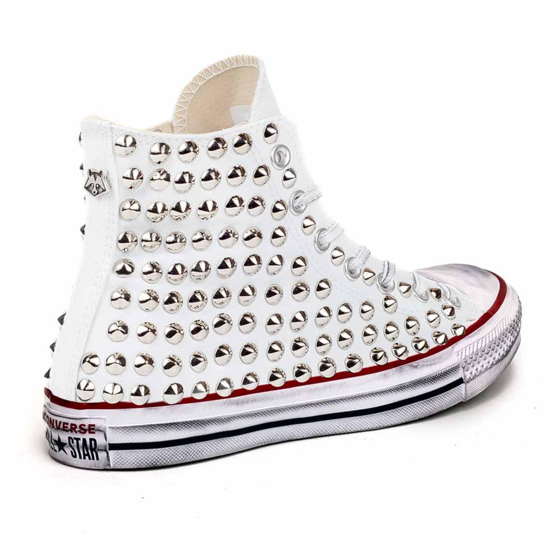 Converse All Star Alte con Borchie Bianche | Sped. 24h GRATIS – Racoon Lab