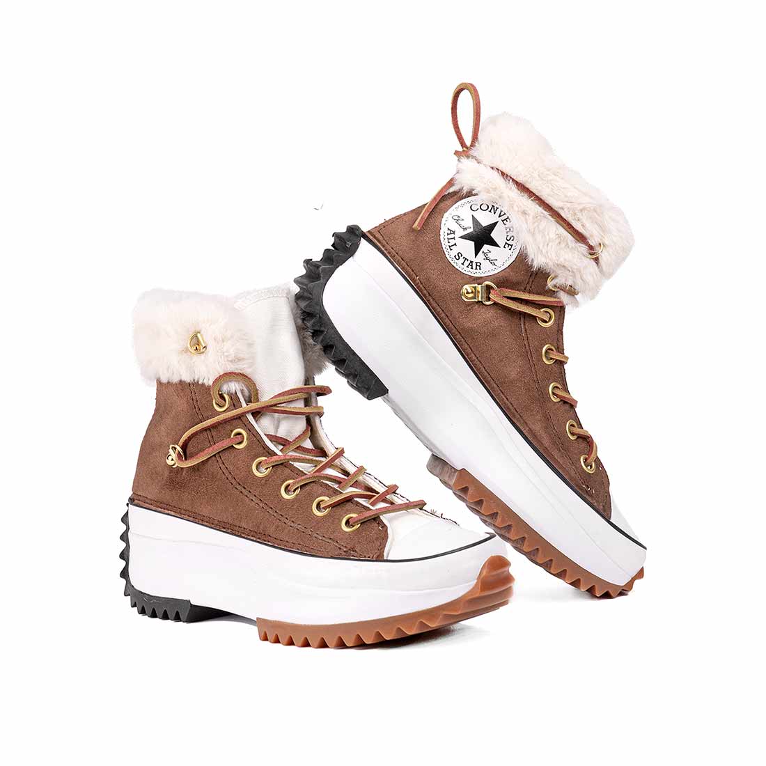 Converse Hike Bianche Scamosciate con Pelliccia | Sped. 24h GRATIS ...