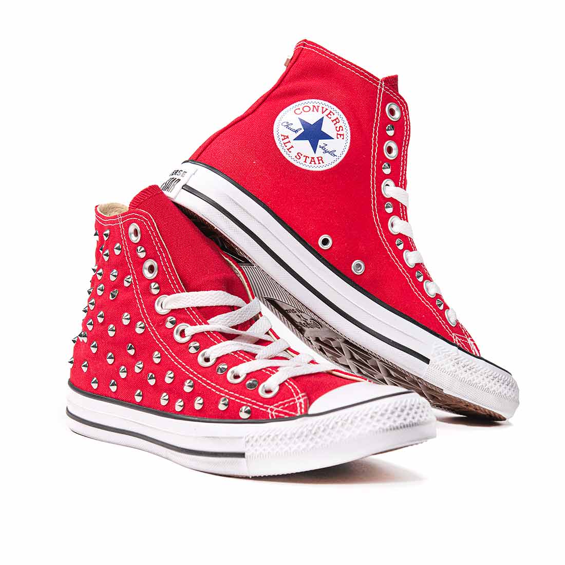 Converse All Star Rosse con Borchie | Spedizione 24h GRATIS – Racoon Lab