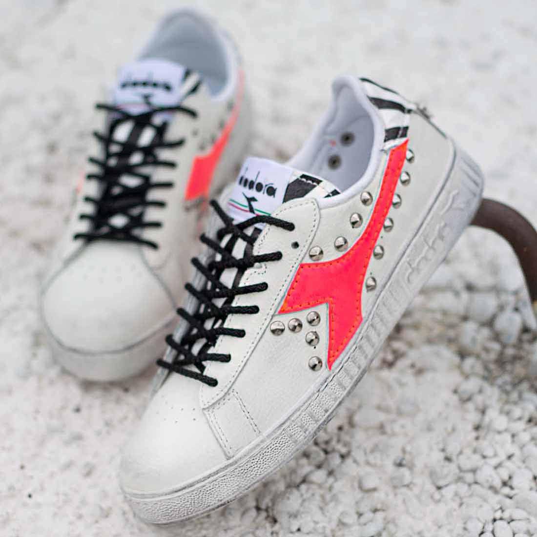 Diadora Game Low Zebrate borchie Rosa Fluo | Spedizione GRATIS 24h ...